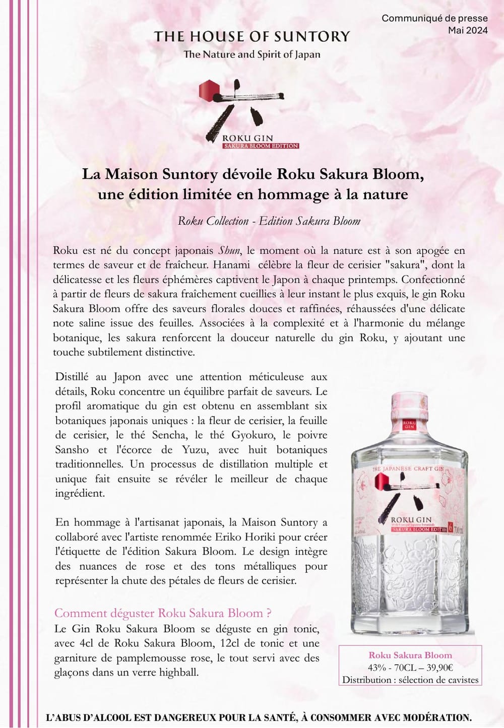 La Maison Suntory dévoile Roku Sakura Bloom