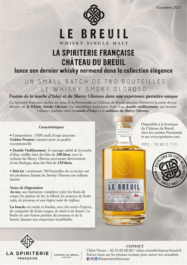 La Spiriterie Française lance son whisky normand Smoky Oloroso